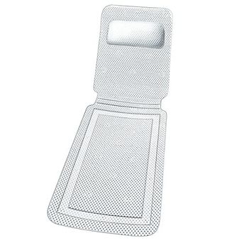 Maximex Wanneneinlage Komfort, 125 x 36 cm, aus wei&szlig;em Kunststoff, integriertes Nackenpolster, mit Saugn&auml;pfen auf der R&uuml;ckseite