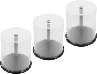 Artibetter DIYEAH 3 Stück Stapelbare CD DVD Aufbewahrungsboxen aus PP Kunststoff Transparente Aufbewahrungseimer mit 100 Disc Kapazität Schwarzer Tragbarer Disc 