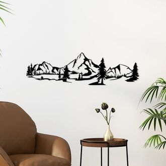 Hanah Home Stylish Black Decorative Metal Wall Accessory, 20 x 70 cm | 100% Metal, 1.5 mm Thick | Lightweight & Easy to Hang | Perfect for Modern Decor