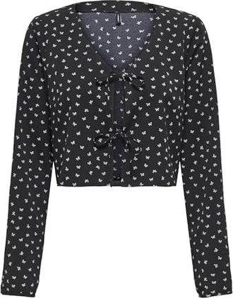 Only Onlnova Life Elite L/S Hailey Tie Top, Noir, Small Femmes