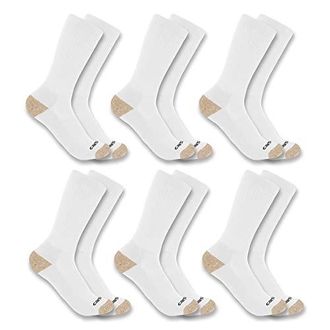 Carhartt Work in Progress Lot de 6 paires de chaussettes mi-hautes en mélange synthétique pour homme, blanc, Large
