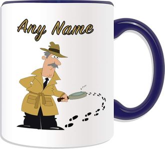 Unigift Personalisiertes Geschenk - Detektiv-Tasse (Beruf Design Farbe) jede Namensnachricht einzigartig - Job Sherlock Holmes Agency Law Police Officer Inves