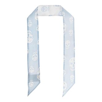 Alexander McQueen Ribbon Skull Schal - - Accessories - Damen - Blau - ONE SIZE