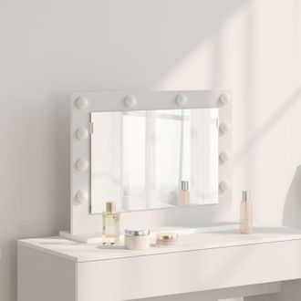 vidaXL Kosmetikspiegel Weiß 60 x 45 x 18 cm Holzwerkstoff und Glas Vidaxl