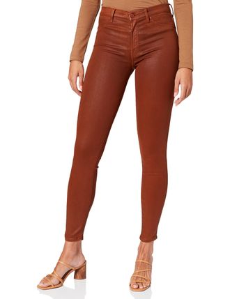 7 For All Mankind Damen Hw Skinny Coated Slim Illusion Cinnamon Hose, Brown, 25W 30L EU