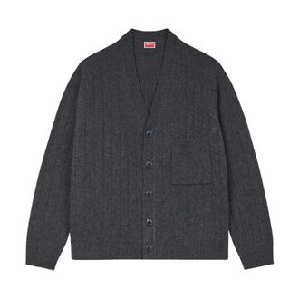 Kenzo Grauer Woll-Cardigan - - Knitwear - Herren - Grau - M