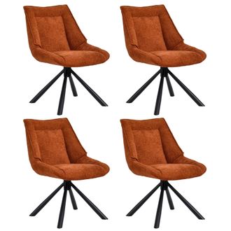 Duhome 4er Set Esszimmerstuhl Chenille Schminktischstuhl 180&deg; Drehbar Automatische R&uuml;ckstellfunktion Lounge Stuhl Modern f&uuml;r Wohnzimmer Schlafzimmer B&uuml;ro, Or