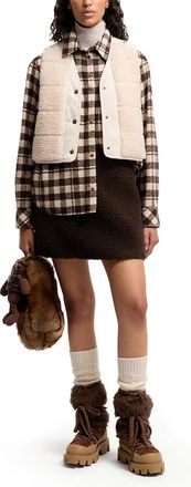 Moncler Fluffy Teddy Padded Vest - Beige