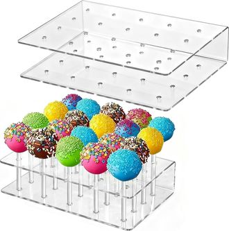 Generic Tortenst&auml;nder aus Acryl - 2-teiliger transparenter Desserthalter, Anordnung von S&uuml;&szlig;igkeitentisch, Elegantes Partydessert-Paket mit langlebiger Acryl-K