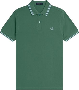 Fred Perry Homme, Tops, Vert, Taille: XL M3600 Polo Slim Fit &agrave; Double Liser&eacute;