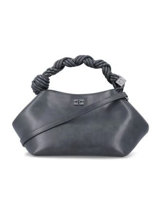 Ganni Hobo Bags - Small Braided Bow Shoulder Bag - Gr. unisize - in Grau - f&uuml;r Damen