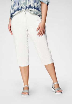 KjBrand Caprihose KJBRAND Babsie: bequemer Oberschenkel, Damen, Gr. 42, N-Gr, wei&szlig; gestreift, Web, Obermaterial: 47% Baumwolle, 45% Polyester, 6% Viskose, 2% 