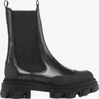 Ganni Bottines Chelsea mi-hautes à crampons Noir - Pour Femme