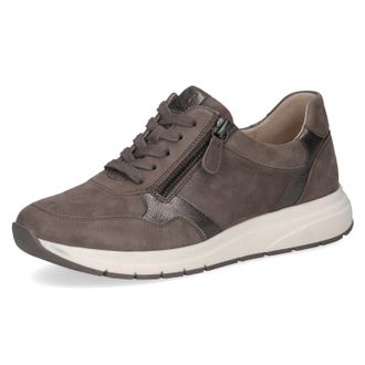 Caprice Caprice Damen Sneaker flach aus Leder mit Wechselfußbett, Braun (Taupe Comb), 41 EU