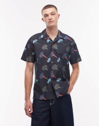Paul Smith Chemise &agrave; fleurs - Bleu marine