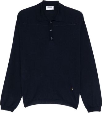 Moschino Homme, Tops, Bleu, Taille: L Polo Tricot&eacute;