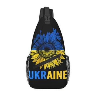 Generic Drapeau Vintage Ukrainien Avec Tournesols Sac &Agrave; Dos Bandouli&egrave;re Multifonctionnel Sling Bag Antivol Sac &Agrave; Bandouli&egrave;re Pour Excursion Camping Femme