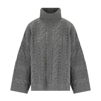 Twinset Turtleneck Maxi Pull - Femme - Pulls - Gris - Taille: 36/38 FR