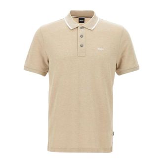 HUGO BOSS Gestreiftes Jacquard-Polo Parlay Beige - - Tops - Herren - Beige - S