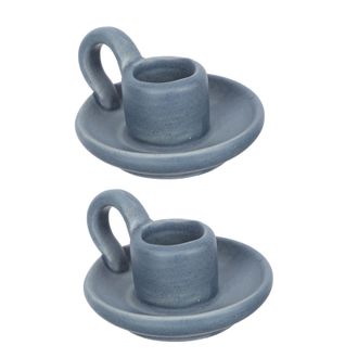 Cabilock Kerzenst&auml;nder Keramik 2 St&uuml;ck Blau Nordischer Stil Dekorativer Kerzenhalter F&uuml;r Tischdeko Hochzeit Weihnachten