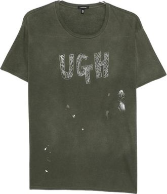 R13 Homme, Tops, Vert, Taille: M Graphic Round Neck T-shirt