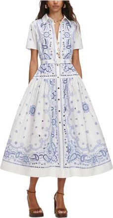 Self Portrait Femme, Robes, Multicolore, Taille: 36 FR Robe chemise ceintur&eacute;e &agrave; imprim&eacute; cachemire