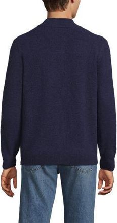 Lands End Wool Touch Cardigan mit Rei&szlig;verschluss, Herren, Gr&ouml;&szlig;e:48-50 regular, Blau, by Lands End