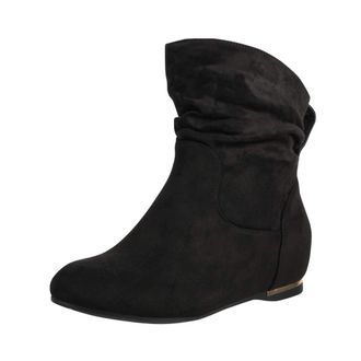 Elara Damen Stiefeletten Boots Keilabsatz Chunkyrayan P C270 Schwarz-41