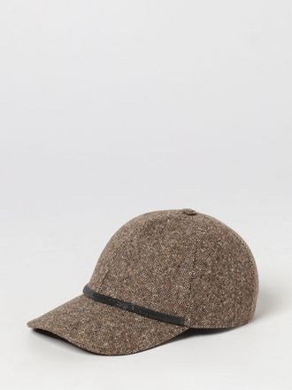 Brunello Cucinelli Casquette de baseball en laine avec broderie et d&eacute;tail monile