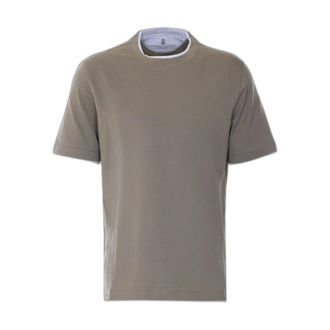 Brunello Cucinelli Homme, Tops, Gris, Taille: M T-Chemises