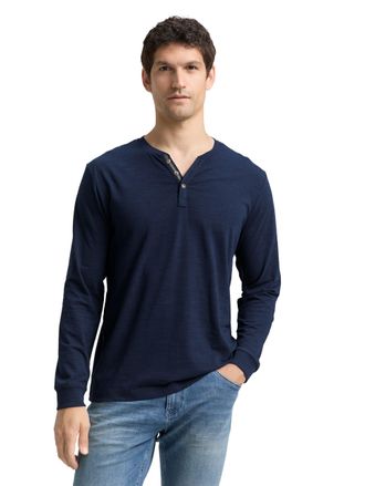Tom Tailor Herren 1048609 Serafino Langarmshirt, 16692-Navy Blue Injected, XL