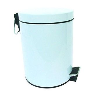 MSV 100015 Treteimer in 30 L, Edelstahl, weiß, 30 x 20 x 15 cm