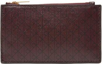 Calvin Klein Geldb&ouml;rse Emblem Aop Top Zip Cardcase LV04F1084G Braun