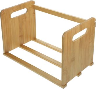 BESPORTBLE Multifunktionales Holz Schreibtischregal mit Schallplattenst&auml;nder und CD Aufbewahrung Stabiles Formstabiles Vinyl Organizer f&uuml;r B&uuml;ro und Zuhause