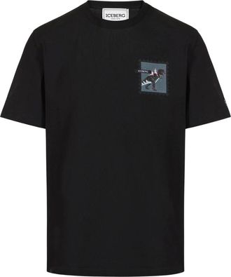 Iceberg Homme, Tops, Noir, Taille: 2XL T-Shirt Coupe Standard