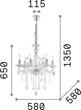 Dmora Deckenleuchte Frontino, Strukturmaterial Glas, Transparent