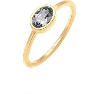 Elli Ring Damen mit Kristalle in 925 Sterling Silber vergoldet