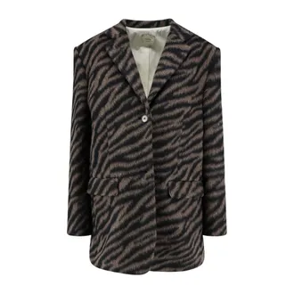 Alysi Femme, Vestes, Multicolore, Taille: 40 FR Maxi Blazer Jungle