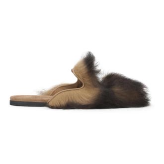 Dolce & Gabbana Damen Hausschuhe aus Schaffell und Wildleder - - Shoes - Damen - Braun - 36 EU