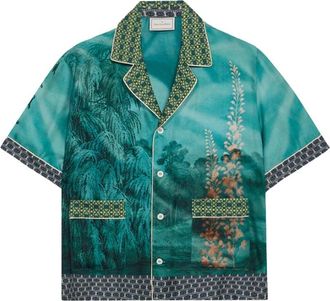 Pierre-Louis Mascia Homme, Chemises, Bleu, Taille: XS Aloe Short-Sleeve Shirt