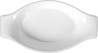 Holst Porzellan WA 208012 Gratinschale oval 21 x 11 cm Wallis, weiß, 20.5 x 11 x 3 cm