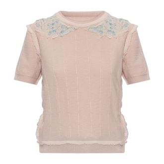 Maison Margiela Woll-Top im Vintage-Look - - Knitwear - Damen - Rosa - S