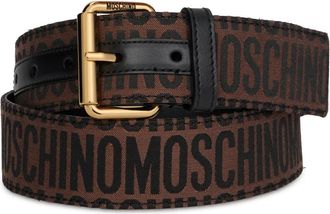 Moschino Ceinture en cuir de veau avec logo - Femme - Accessoires - Brun - Taille: 48 CM