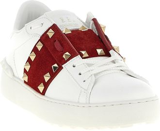 Valentino Garavani Studded Suede Band Sneaker - White