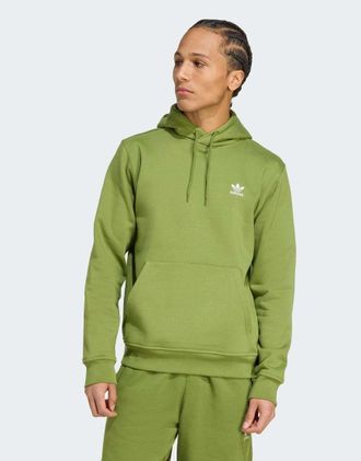 adidas Originals Trefoil Essentials - Kapuzenpullover in Tech Olive-Grün