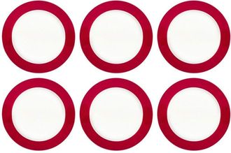 Ritzenhoff & Breker Doppio Dessertteller, 6er Set, Kuchenteller, Frühstücksteller, Porzellan, Rot, Ø 20 cm, 515589