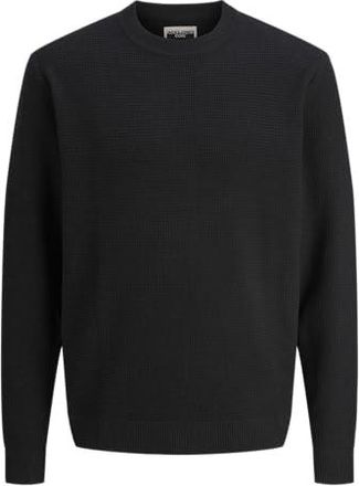 Jack & Jones Jcotier Knit Crew Neck, Noir, M Homme