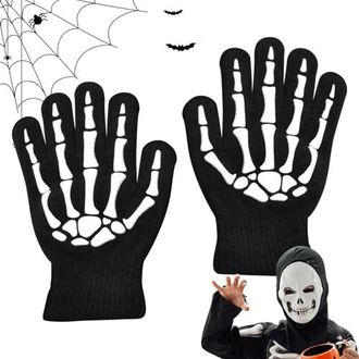 Generic Gants squelette pour enfants, gants dHalloween pour le cyclisme, gants dHalloween pour la course &agrave; pied, le cyclisme en plein air, le ski