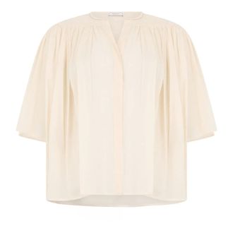 PESERICO Femme, Blouses et Chemises, Beige, Taille: 38 FR Chemise ample en coton