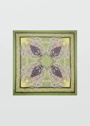 Mango Foulard en imprim&eacute; paisley vert - Femme - Taille unique - MANGO